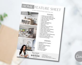Real Estate Home Features Feature Sheet Flyer Template, House Feature ...