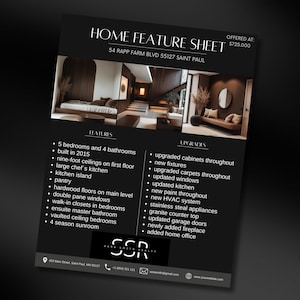 Luxury Real Estate Feature Sheet, Real Estate Property Flyer, Home ...