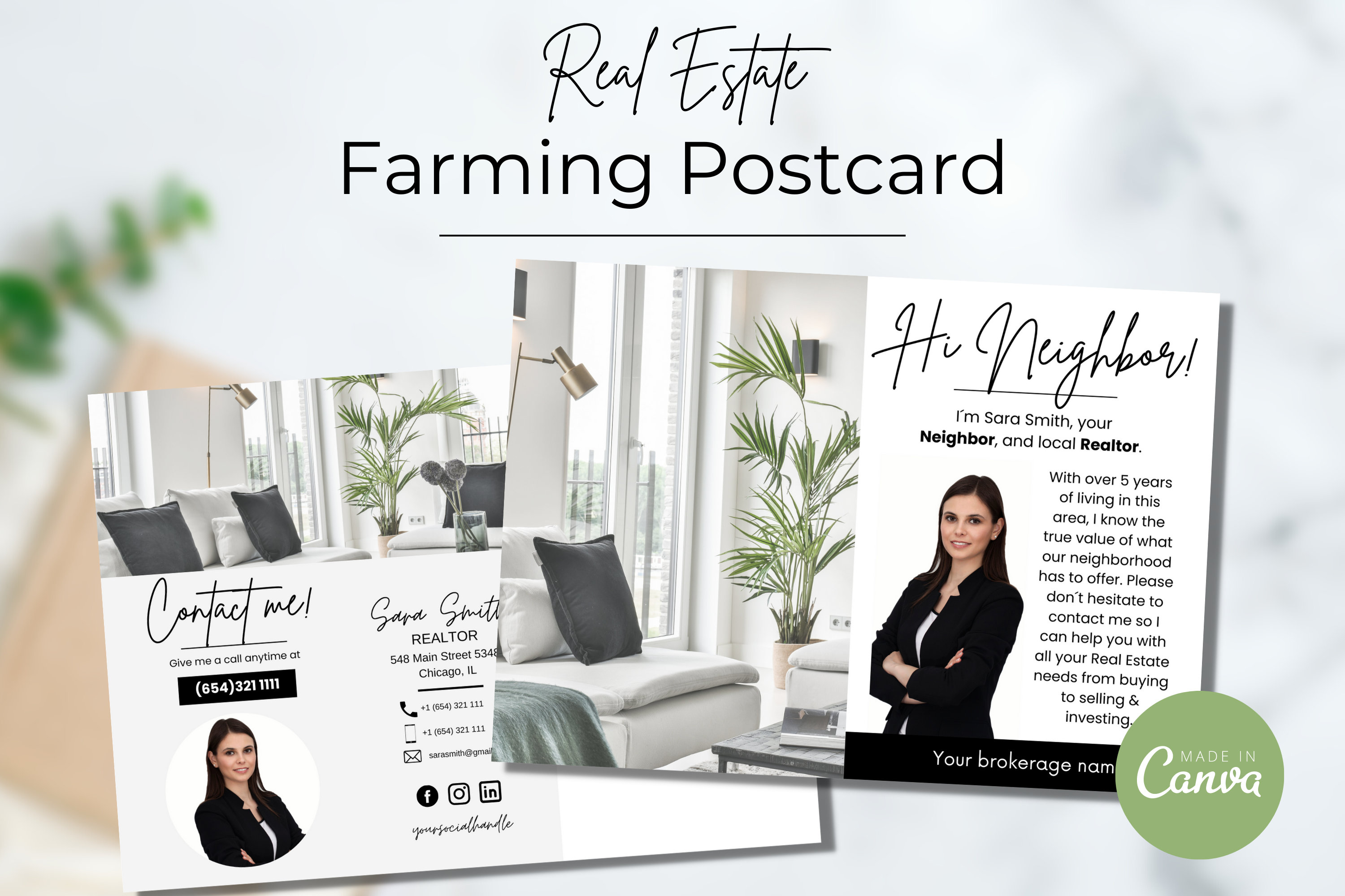 Real Estate Farming Postcard, Real Estate Postcards, Realtor Postcard ...
