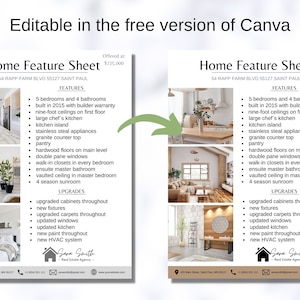 Real Estate Home Feature Sheet Flyer Template, Real Estate Marketing ...
