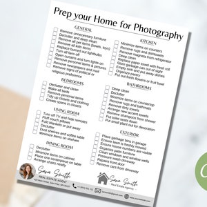 Real Estate Photography Checklist Template Real Estate Marketing ...