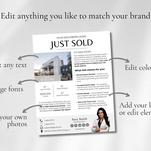Just Sold Flyer Real Estate Template, Realtor Farming and Lead ...