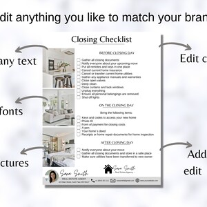 Real Estate Closing Checklist, Real Estate Checklist, Closing Day ...