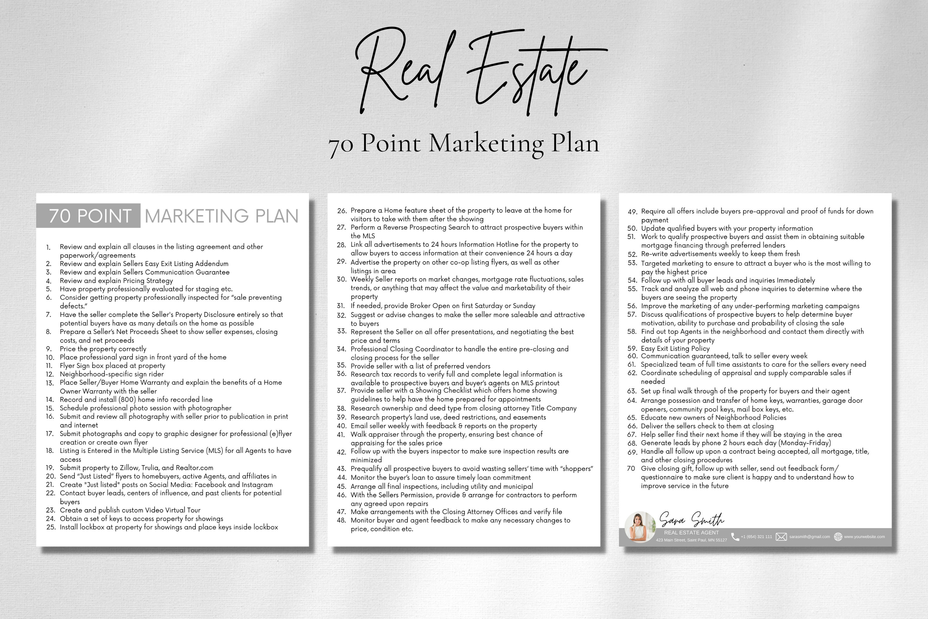 Real Estate Marketing Plan 70 Point Marketing Plan for Realtors Real ...