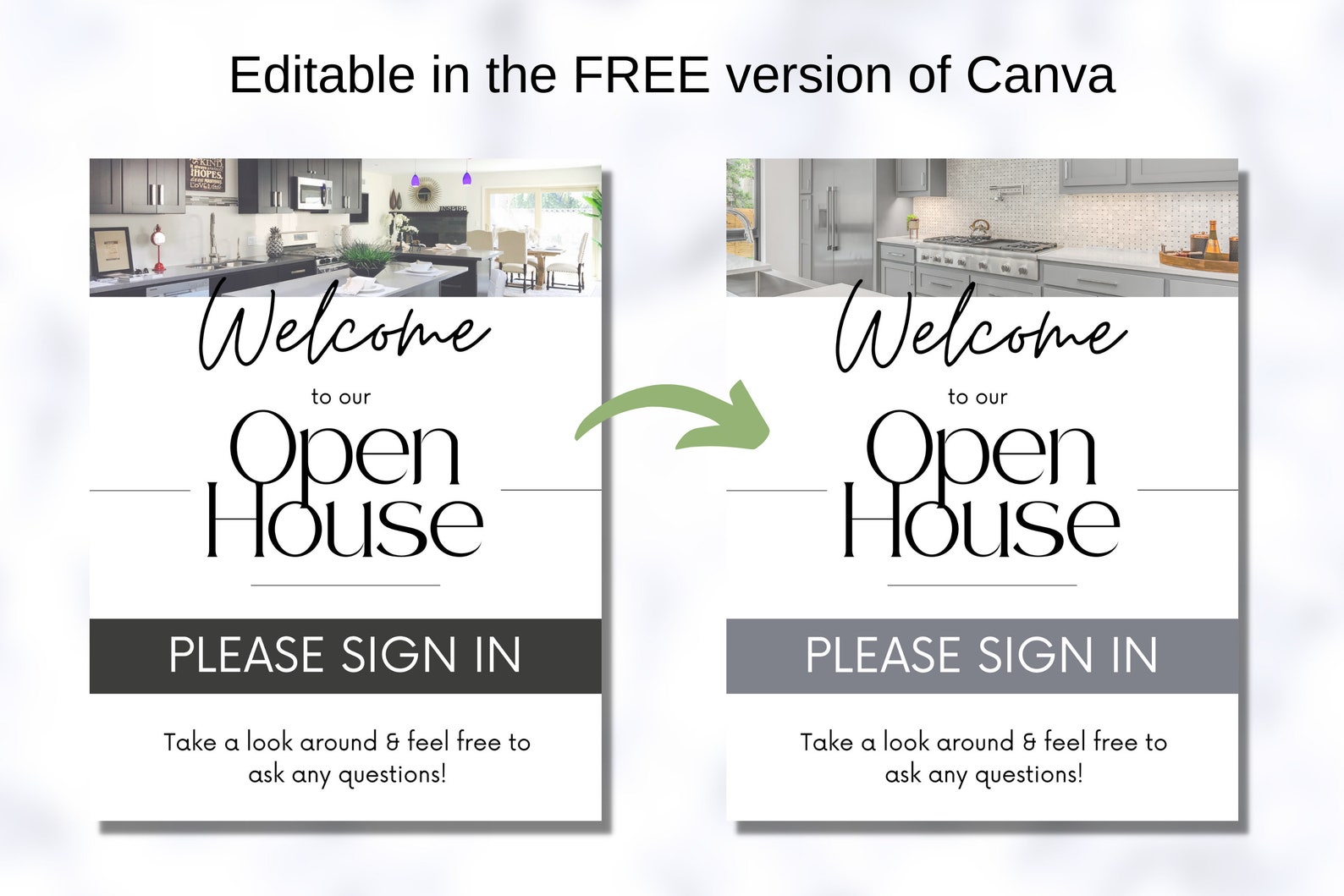 Real Estate Open House Sign & Sign in Sheet, Realtor Open House Forms ...