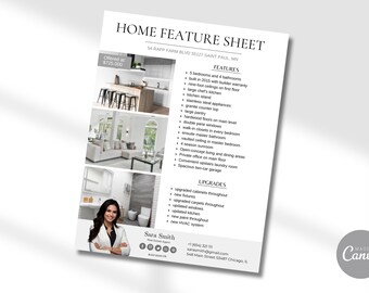 Real Estate Home Features Feature Sheet Flyer Template, House Feature ...