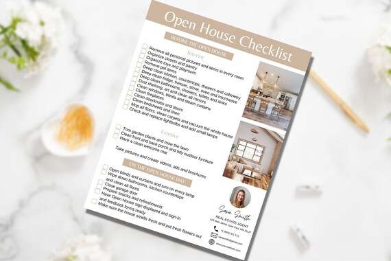 Open House Checklist Flyer Template Real Estate Flyer Open | Etsy