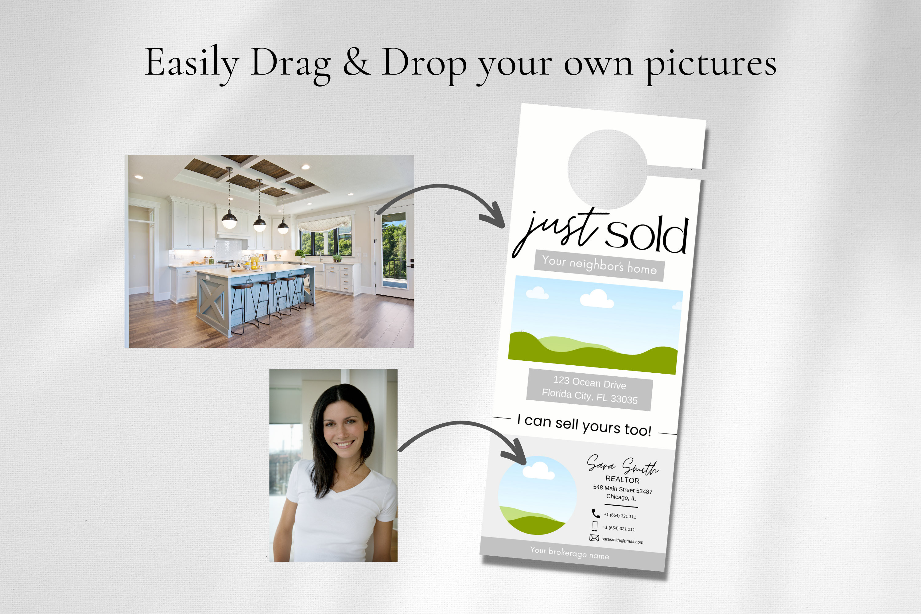 Just Sold Real Estate Door Hanger Template Just Sold Postcard Door ...