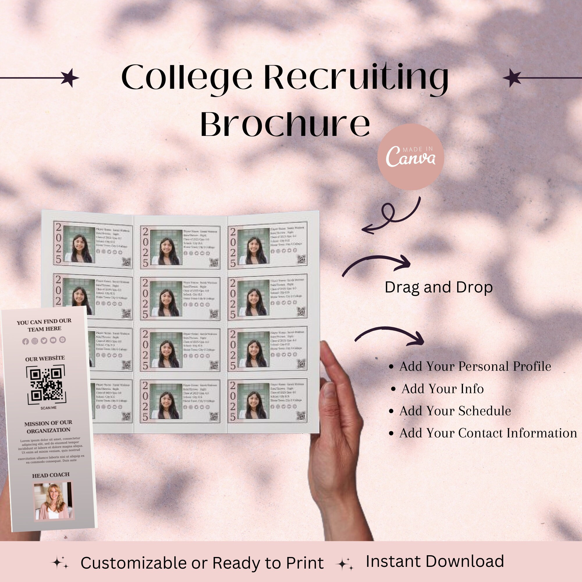 College Recruiting Brochure Template: Editable Athlete Profiles (canva ...
