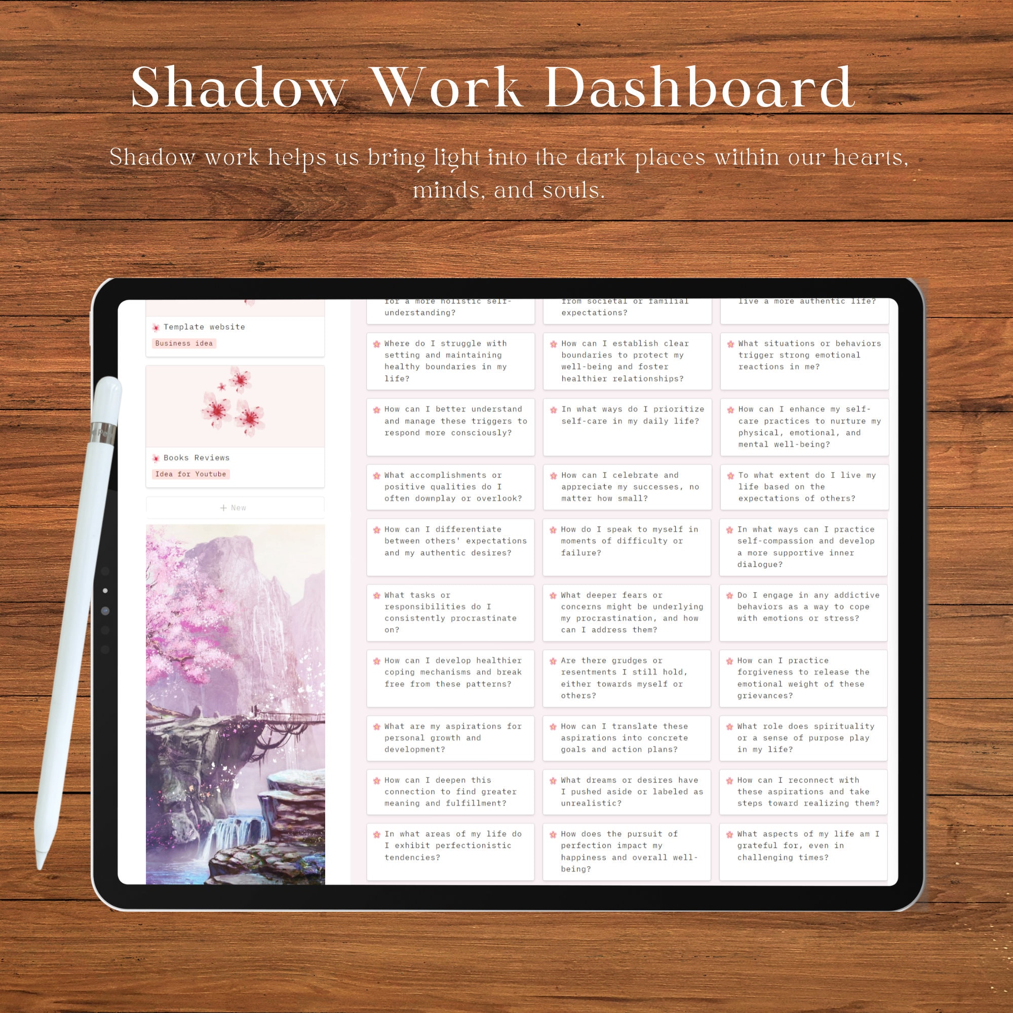 Shadow Work Journal Notion Template,mental Health Journal,100 Self Reflection Prompts,self ...