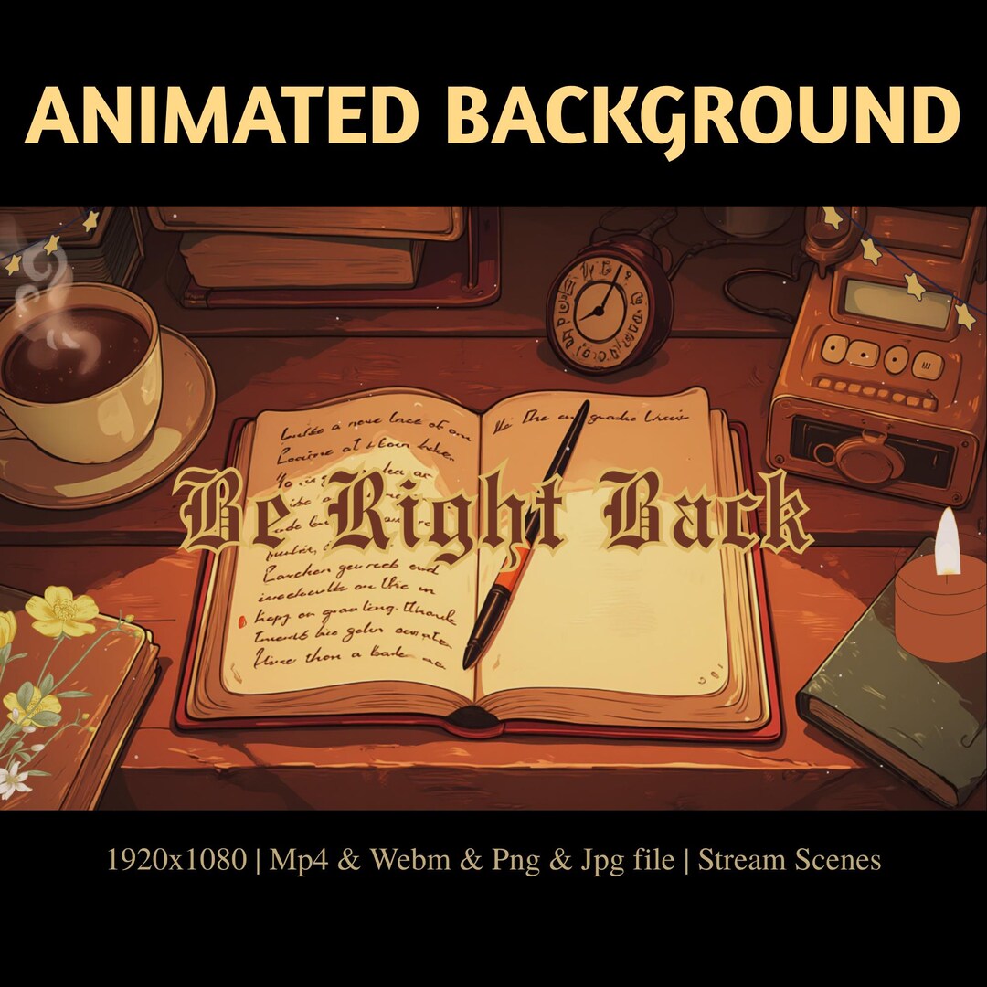 Cozy Reading Nook Animated Stream Background: Lofi Writer's Desk ...