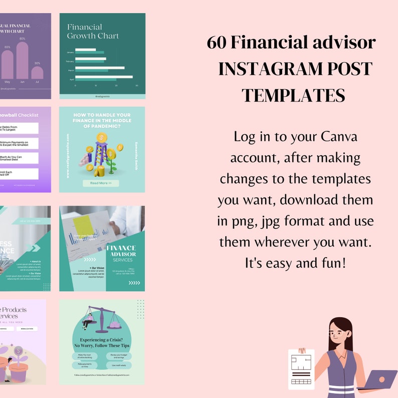 Finance Advisor Instagram Post Templatesfinancial Coach - Etsy