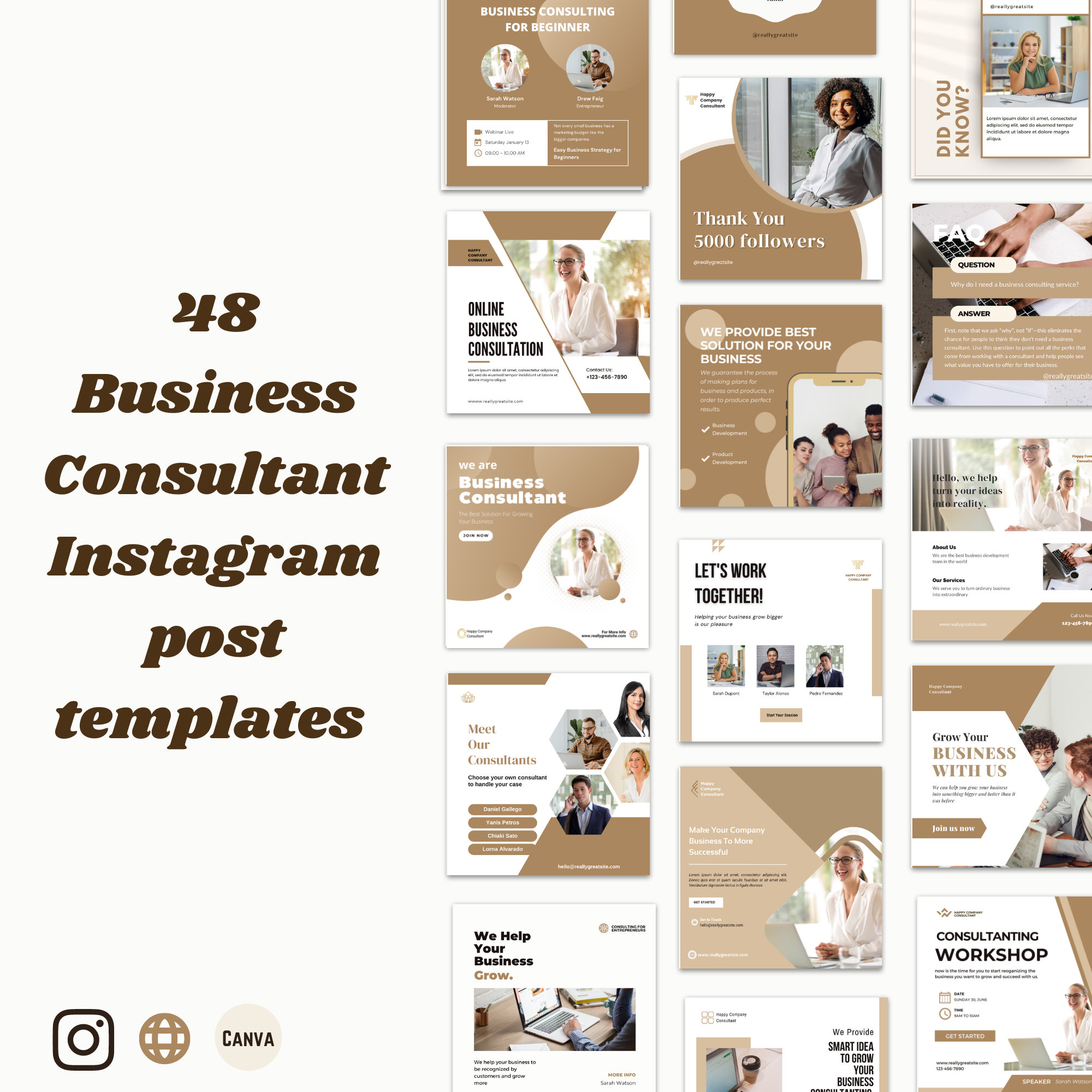 Business Consulting Instagram Post Templates, Business Consultant Canva ...