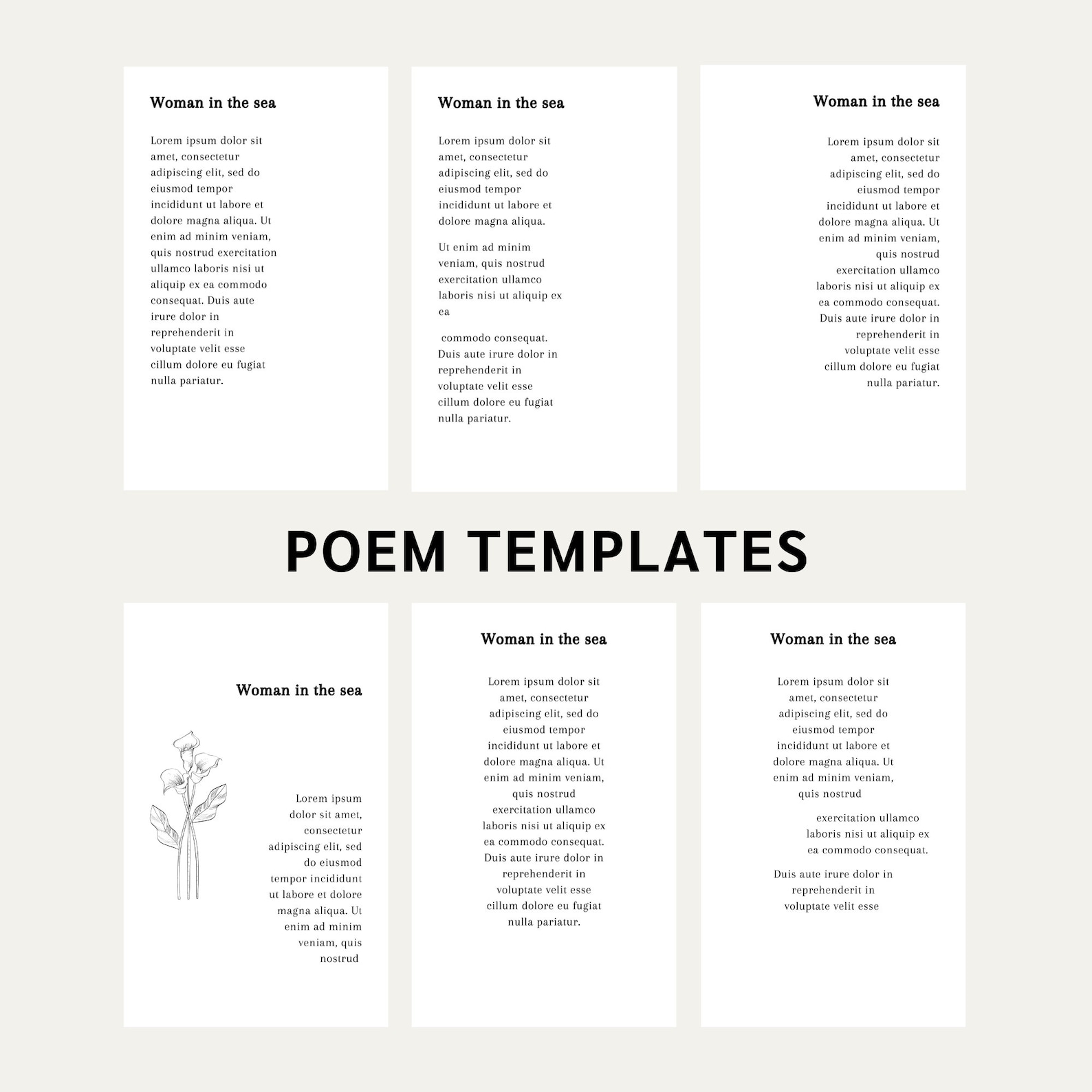 5x8 Poetry Book Template: Minimalist Self-publishing (canva Editable ...
