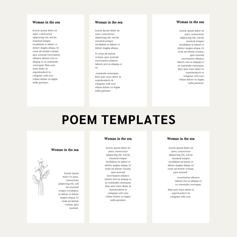 5x8 Poetry Book Template: Minimalist Self-publishing (canva Editable ...