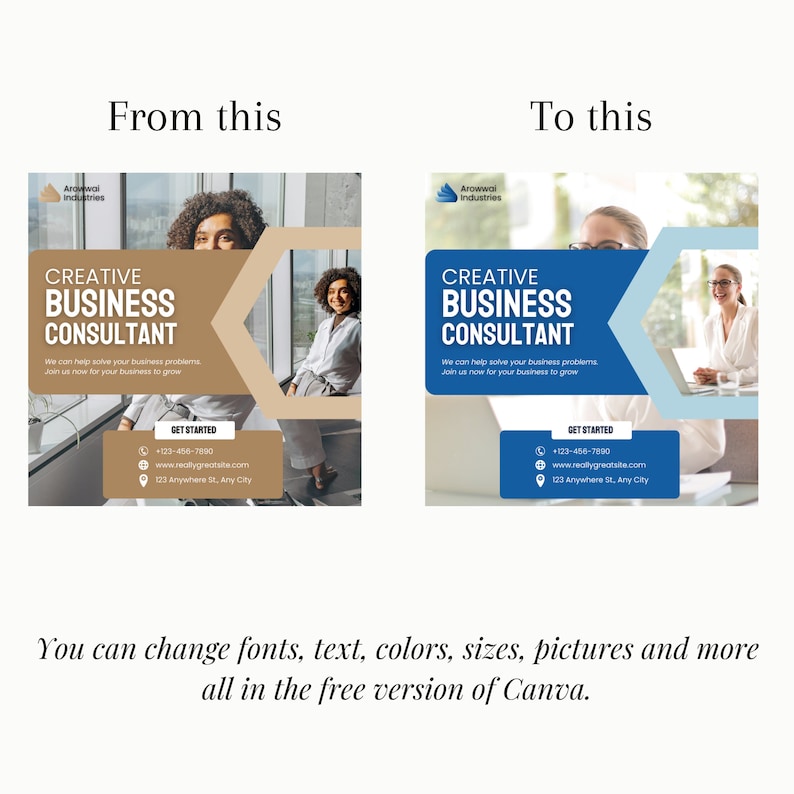 Business Consulting Instagram Post Templates: Editable Canva Design ...