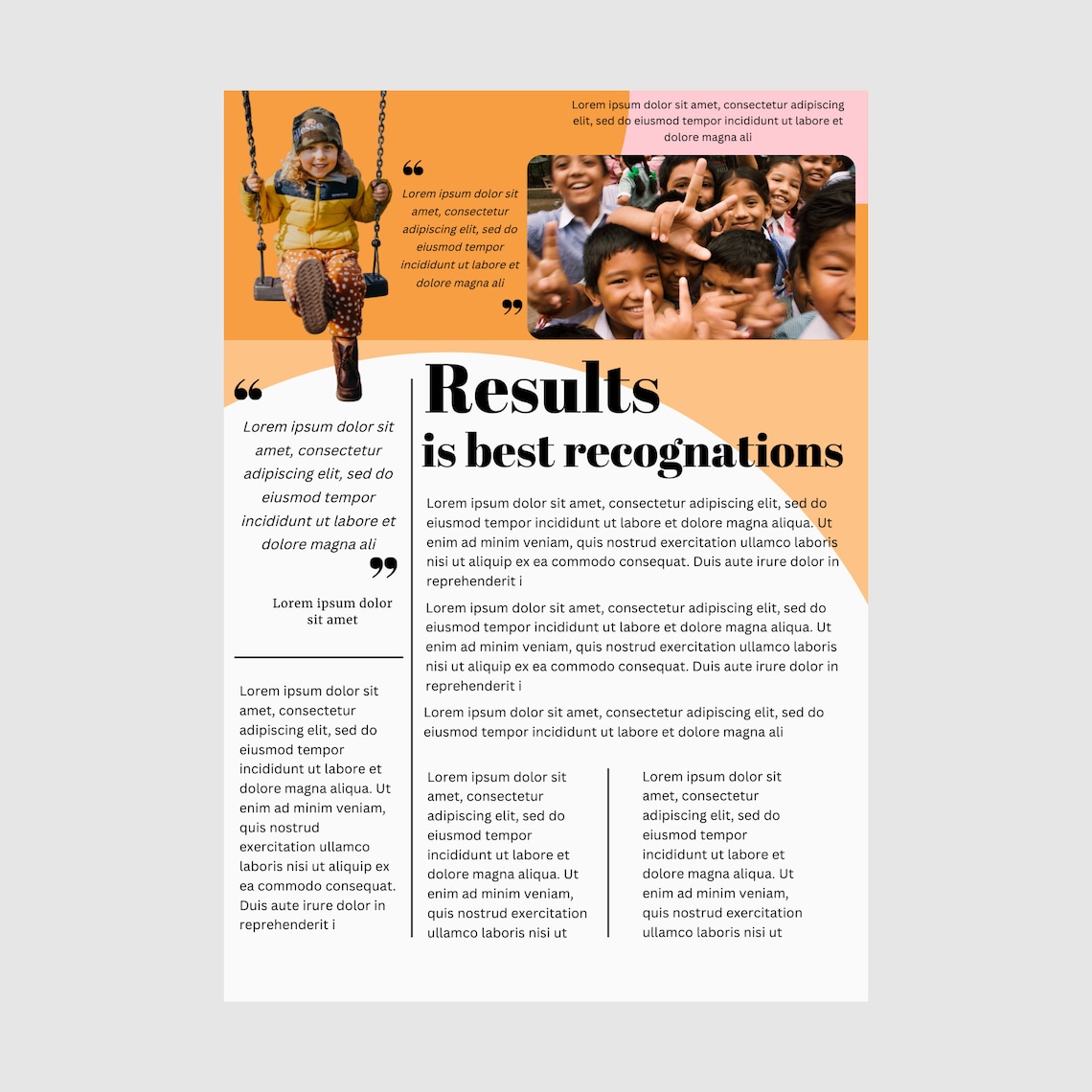 Nonprofit Newsletter Template: 3-page Community Charity Design (canva ...