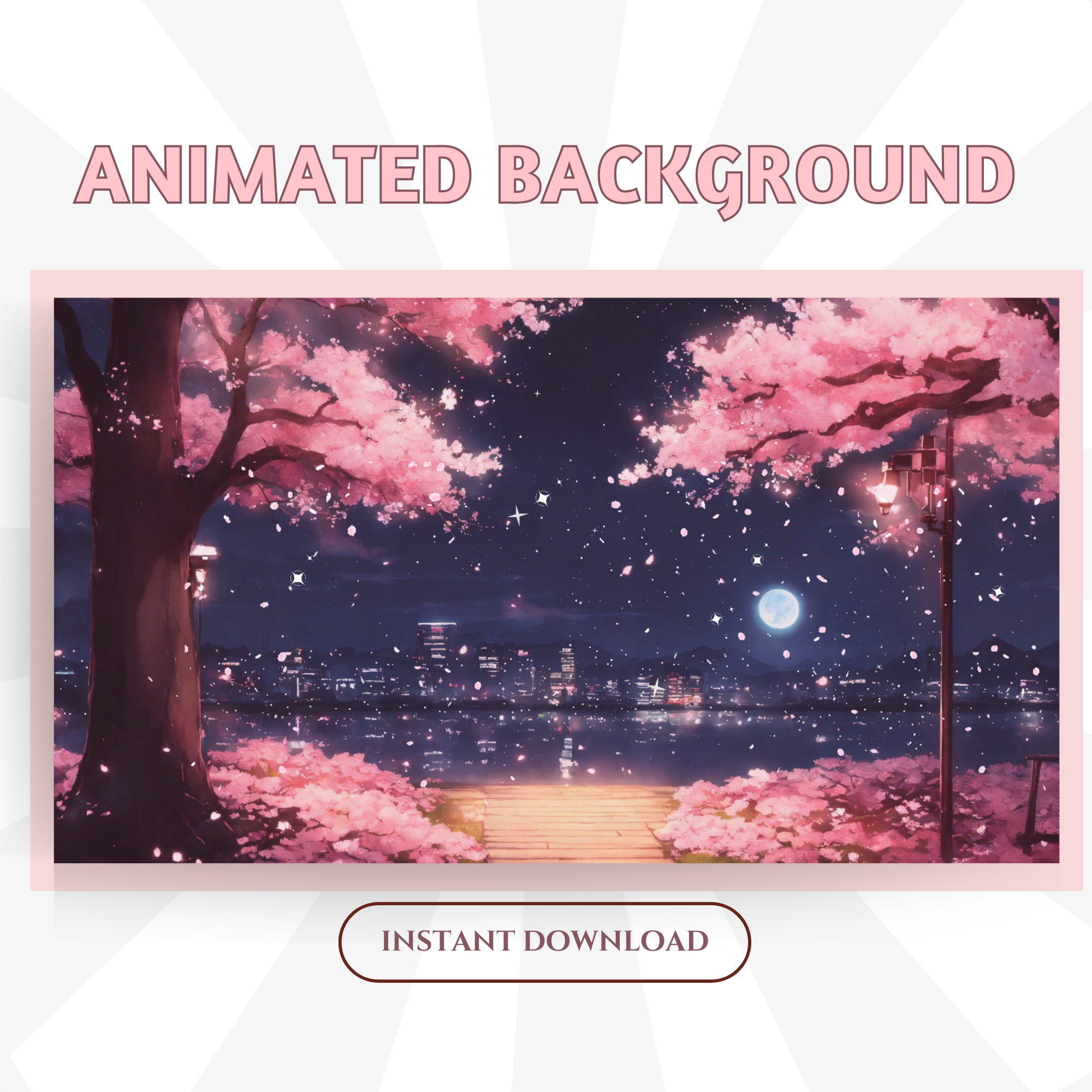 Cherry Blossom Animated Background,pink Petals Falling for Vtuber,lofi ...