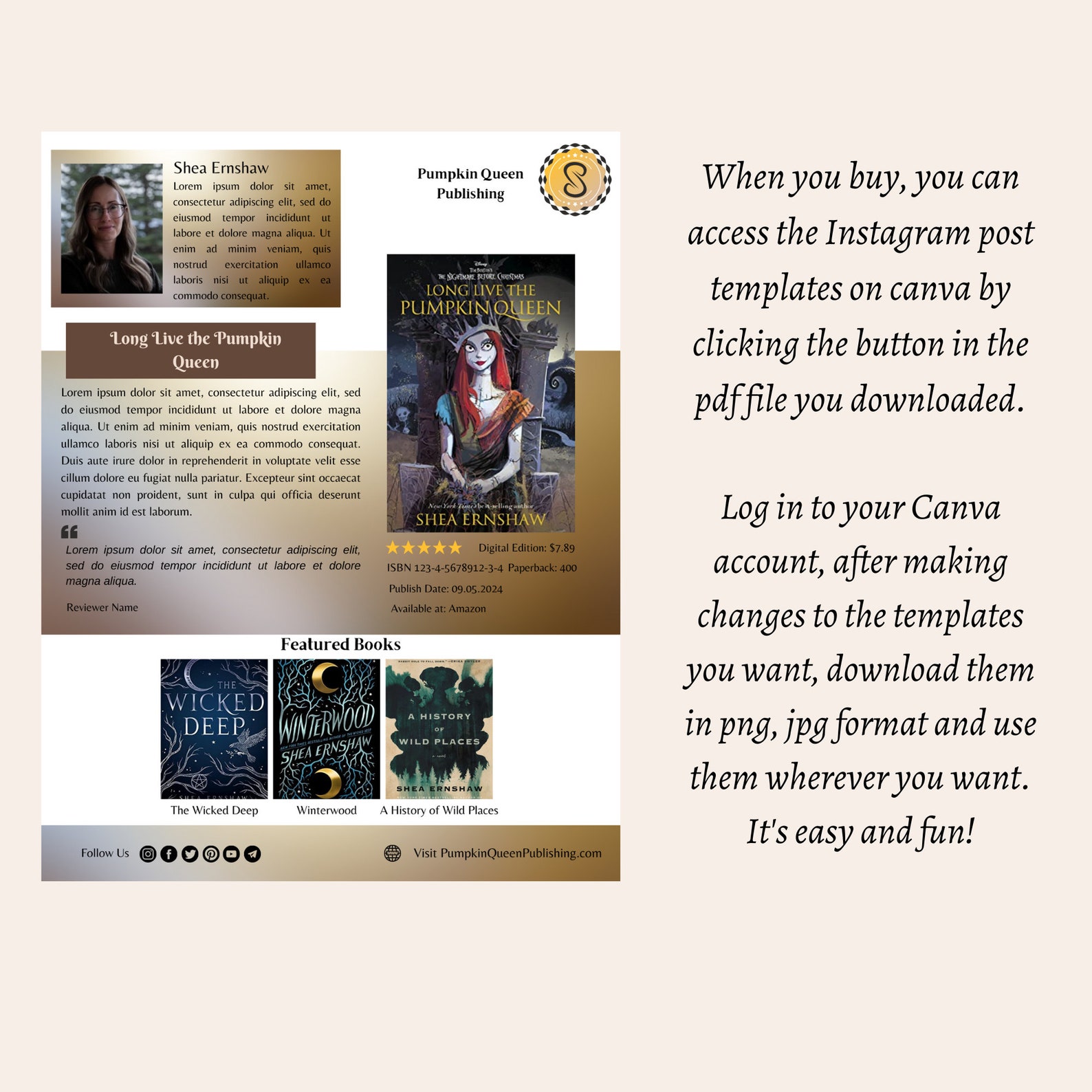 Sell Sheet Canva Template for Authors,editable Bookstagram Line Sheet ...