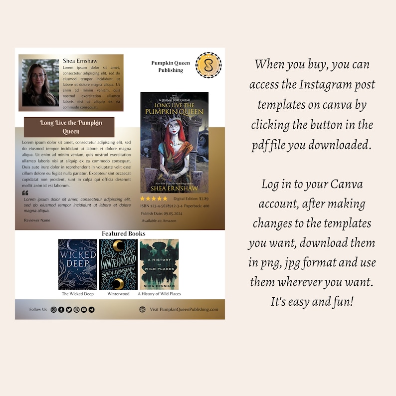 Sell Sheet Canva Template for Authors,editable Bookstagram Line Sheet ...