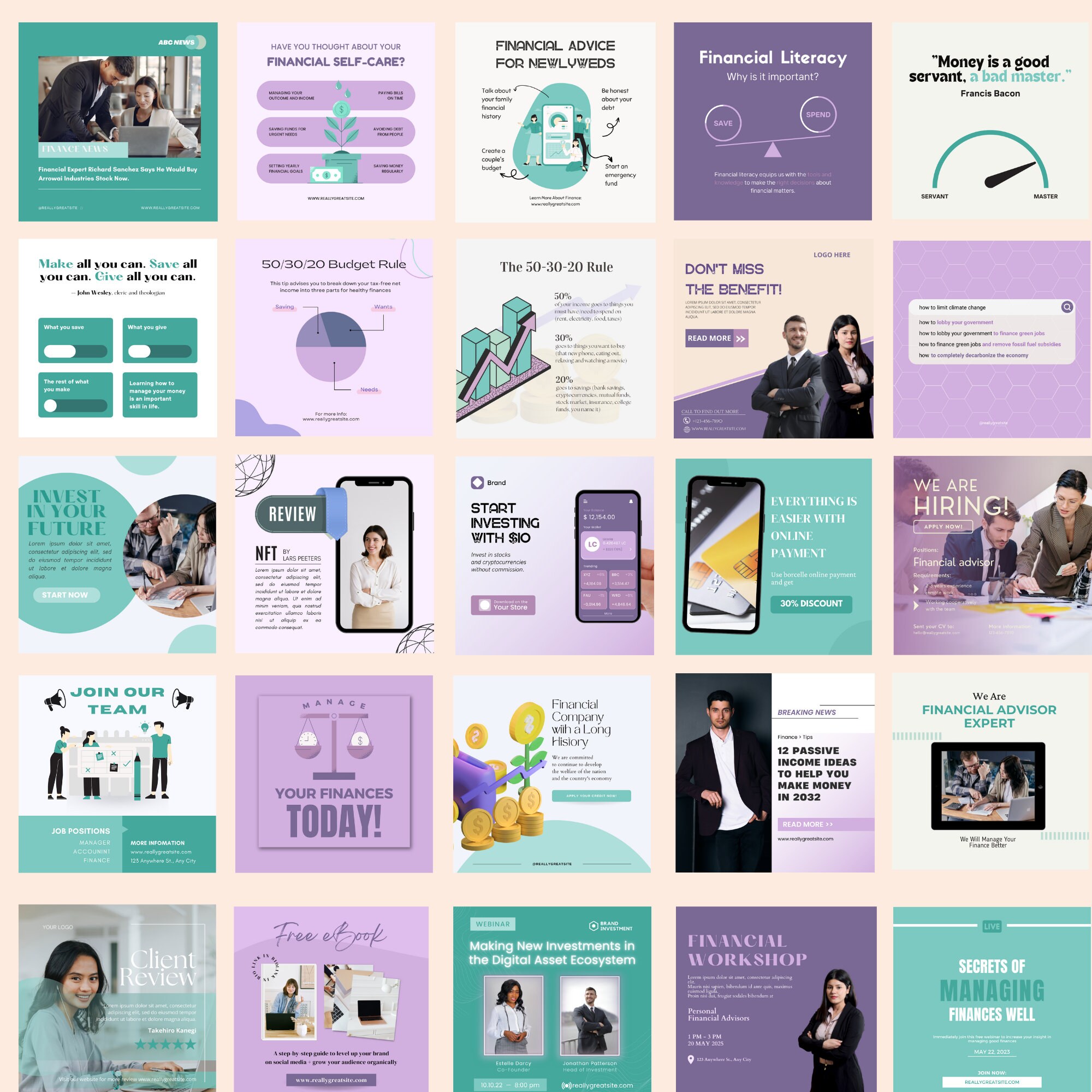 Finance Advisor Instagram Post Templatesfinancial Coach - Etsy