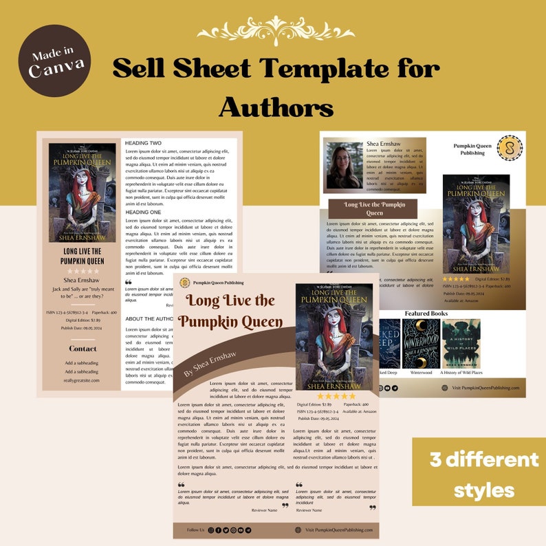 Author Sell Sheet Canva Template: Bookstagram Pricing (editable PDF) - Etsy