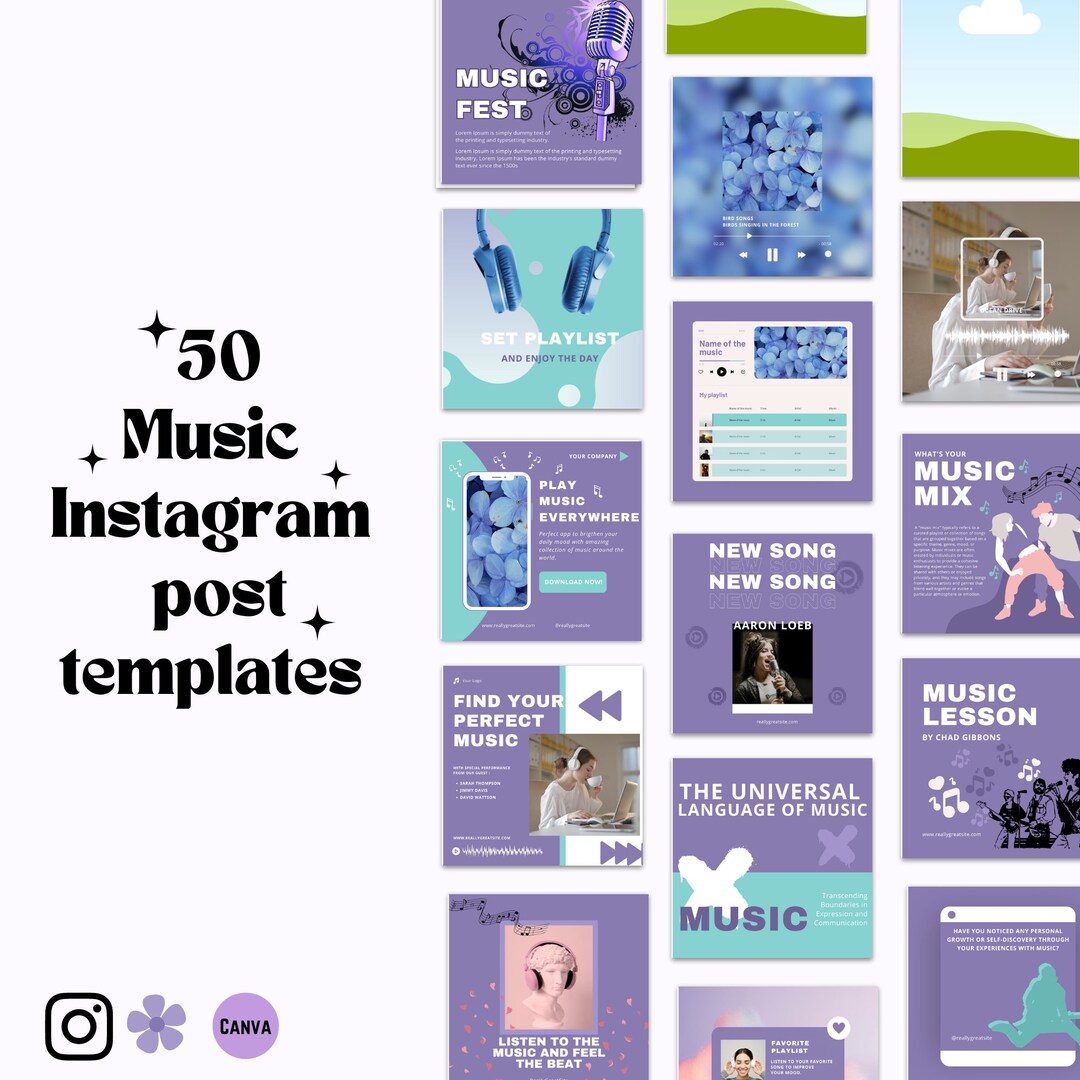 Musician Instagram Post Templates: Canva Music Concert Social Media ...