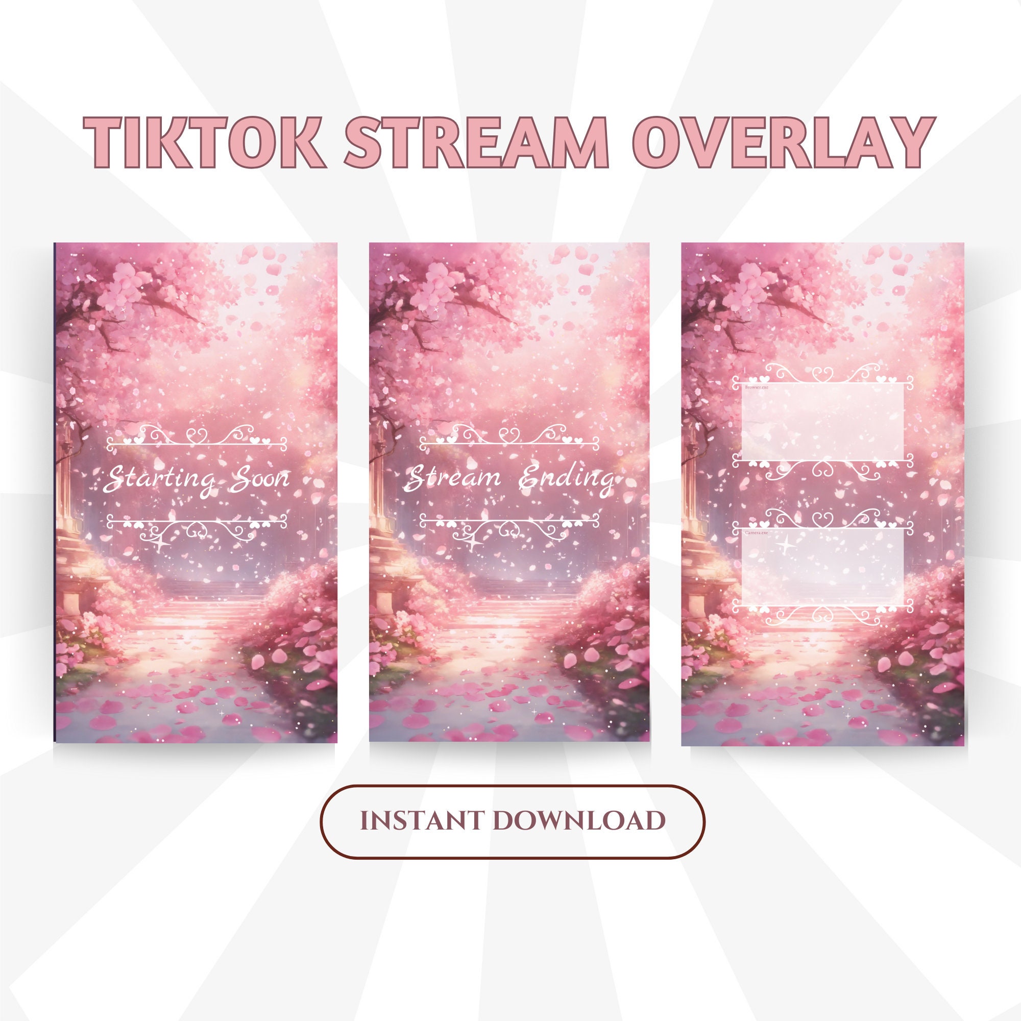 Animated Tiktok Live Overlays,cherry Blassom Tiktok Stream,celestial ...