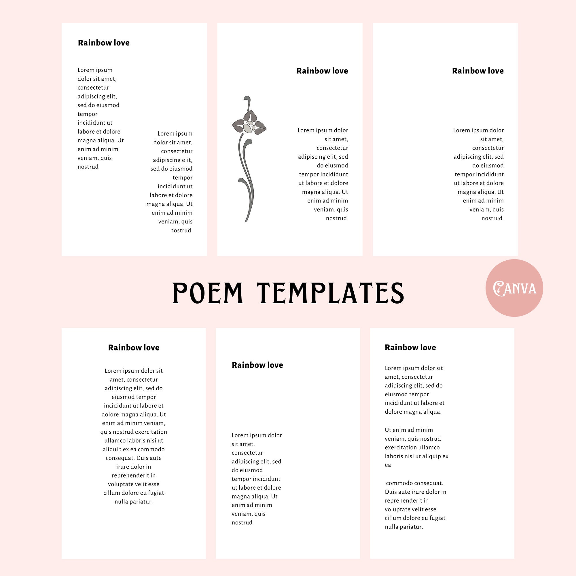 5 X 8 Inch Minimalist Poetry Book Template,canva Book Template,self ...