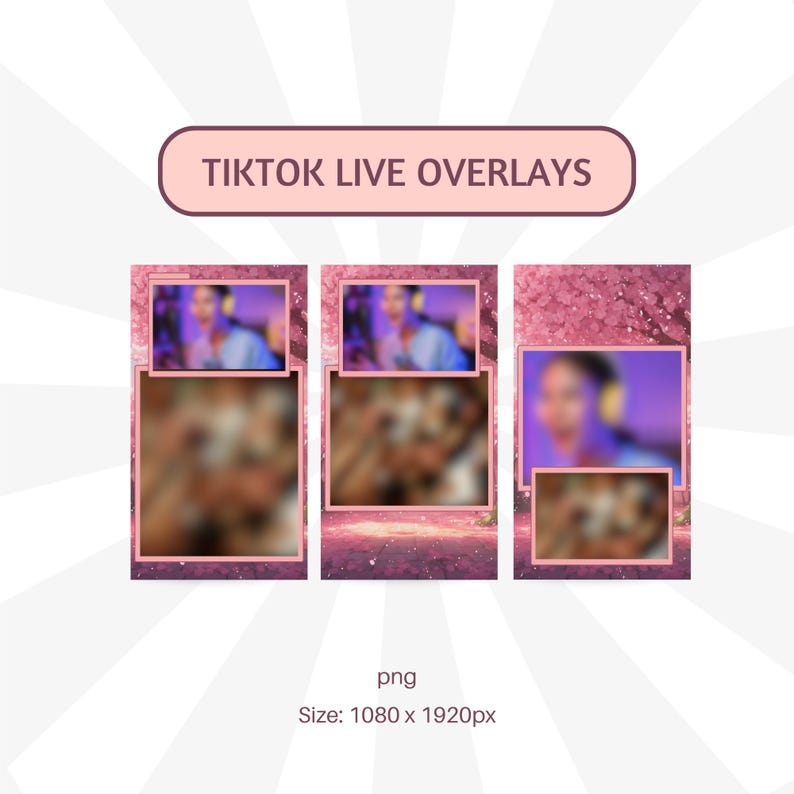 Cherry Blossom Animated Tiktok Stream Overlays: Pink Sakura Gamer ...