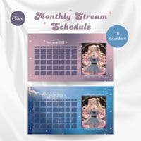 Pink Cute Cloudy Stream Schedule Template | Kawaii Pastel Pink Twitch ...