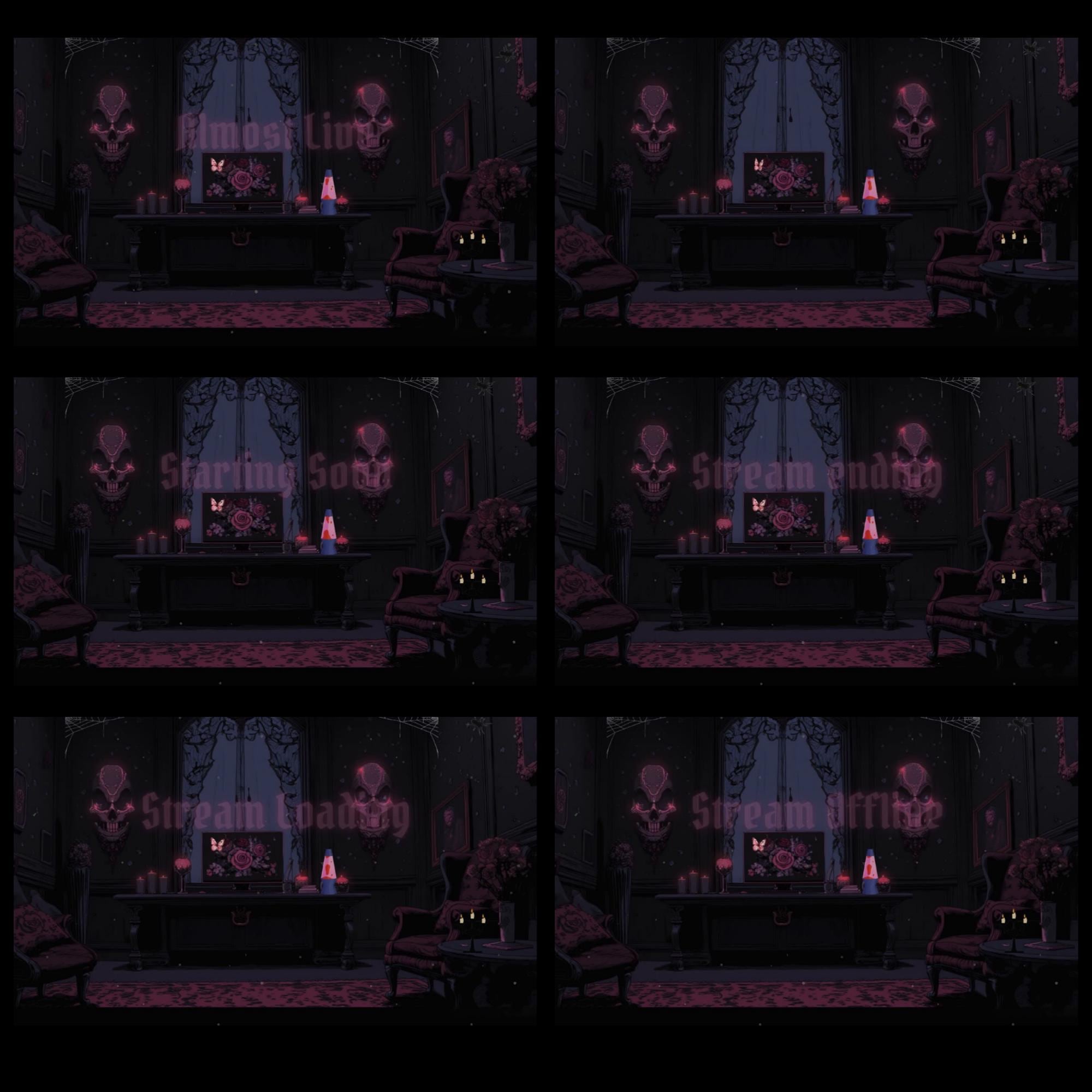 Animated Gothic Room Stream Background: Vtuber Twitch Overlay (digital ...