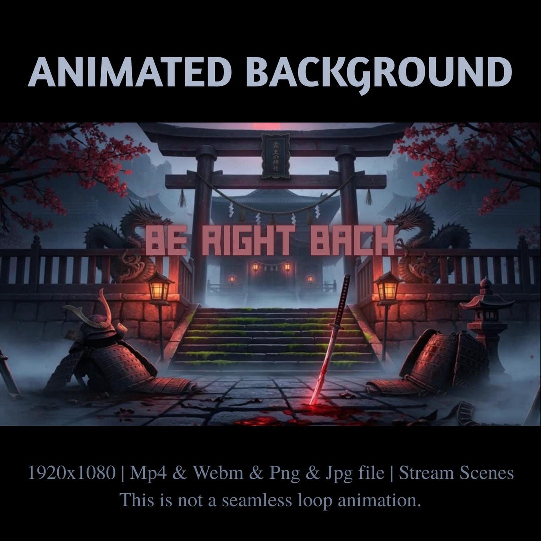 Samurai Shrine Battle Stream Overlay: Japanese Temple Twitch Banners (PDF File) - Etsy UK