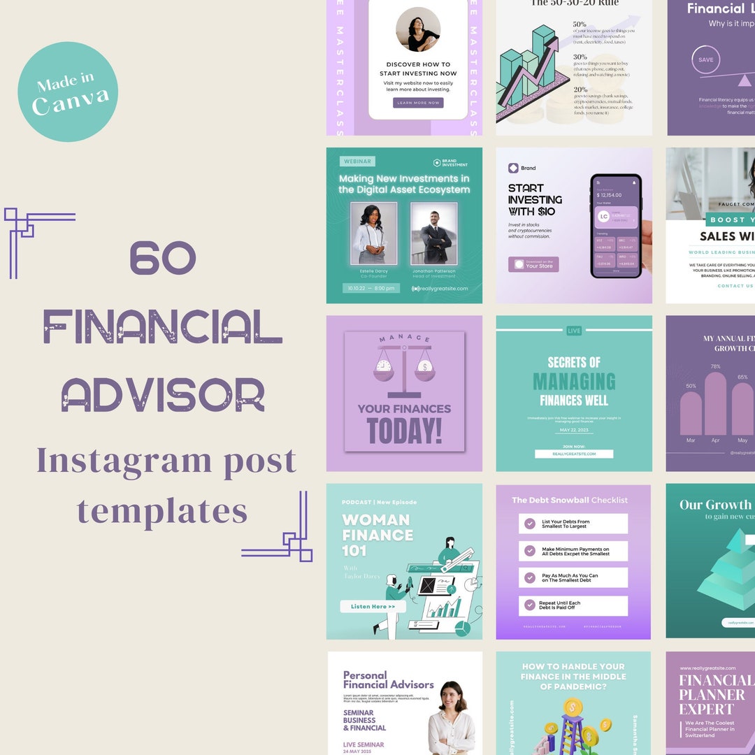 Finance Advisor Instagram Post Templates,financial Coach Templates ...