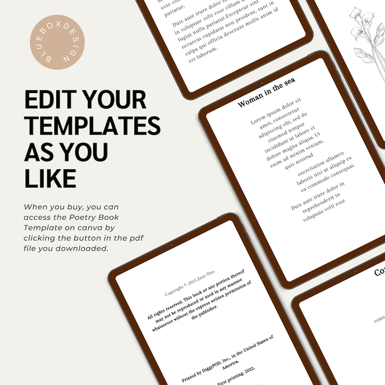 5 X 8 Inch Poetry Book Template Canva Book Template Self Publishing ...