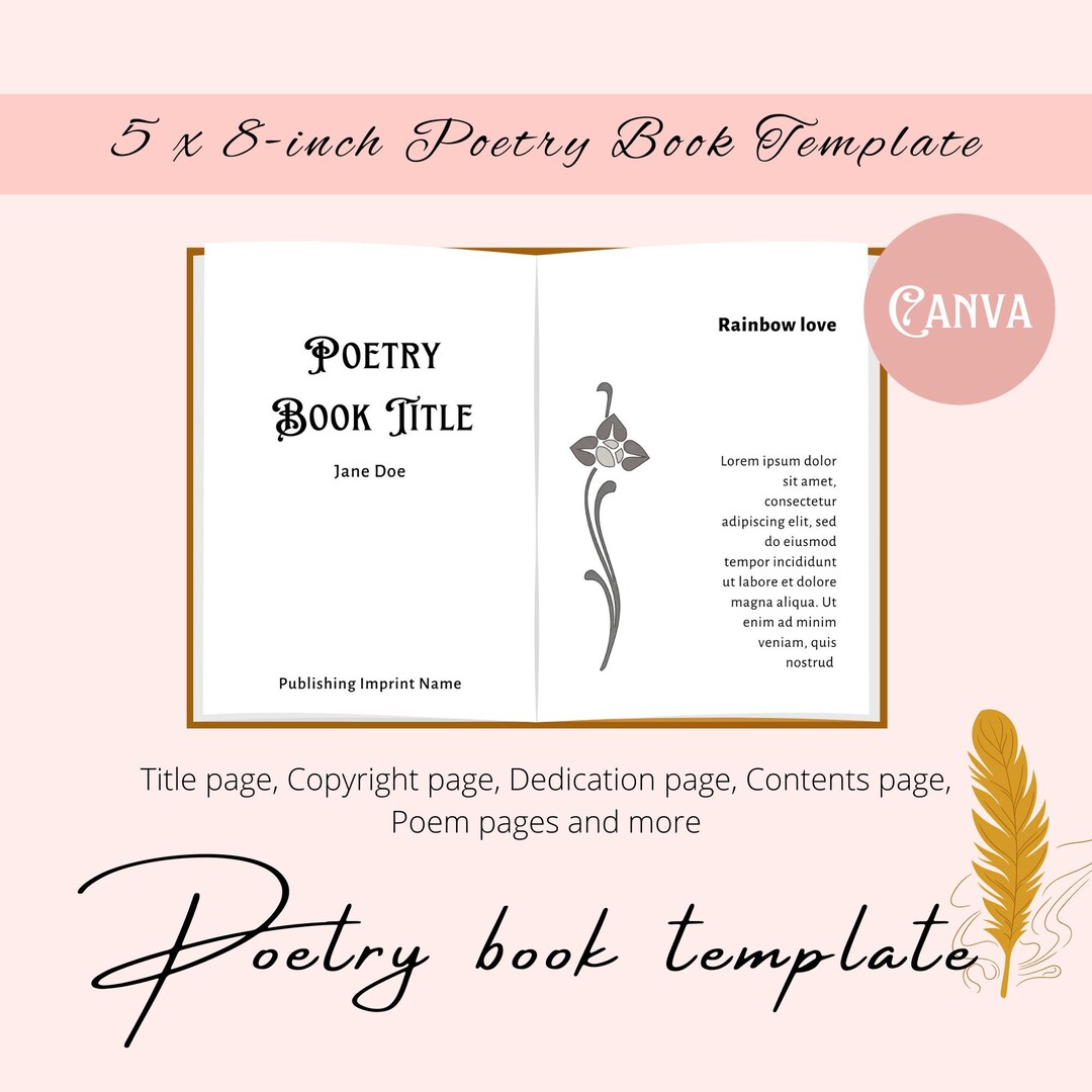 Minimalist Poetry Book Template: 5x8 Canva KDP (PDF) - Etsy