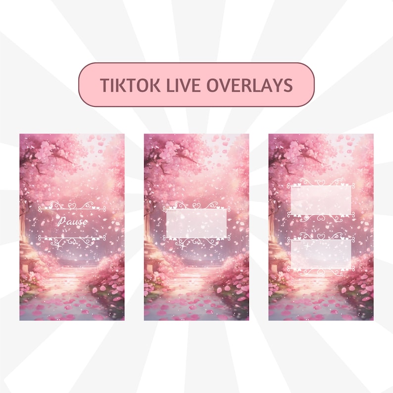 Animated Tiktok Live Overlays,cherry Blassom Tiktok Stream,celestial ...