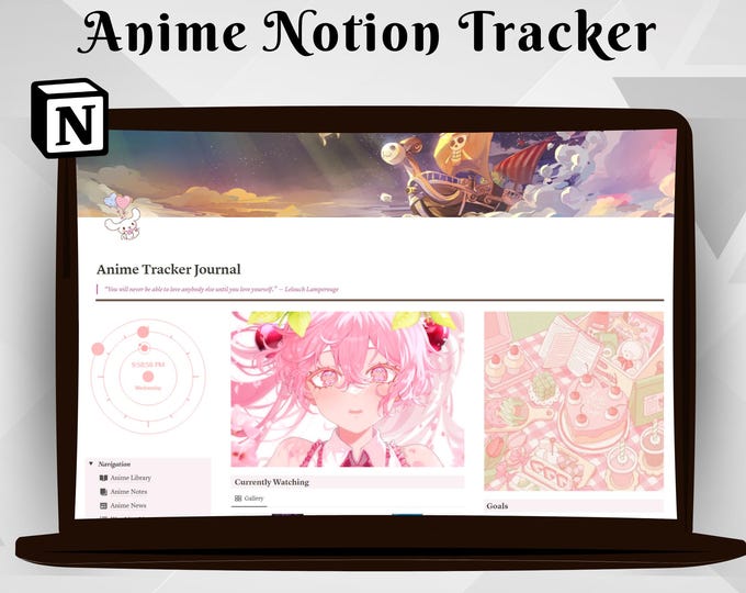 Anime Cafe Notion Dashboard Template | All-in-one Aesthetic Life ...