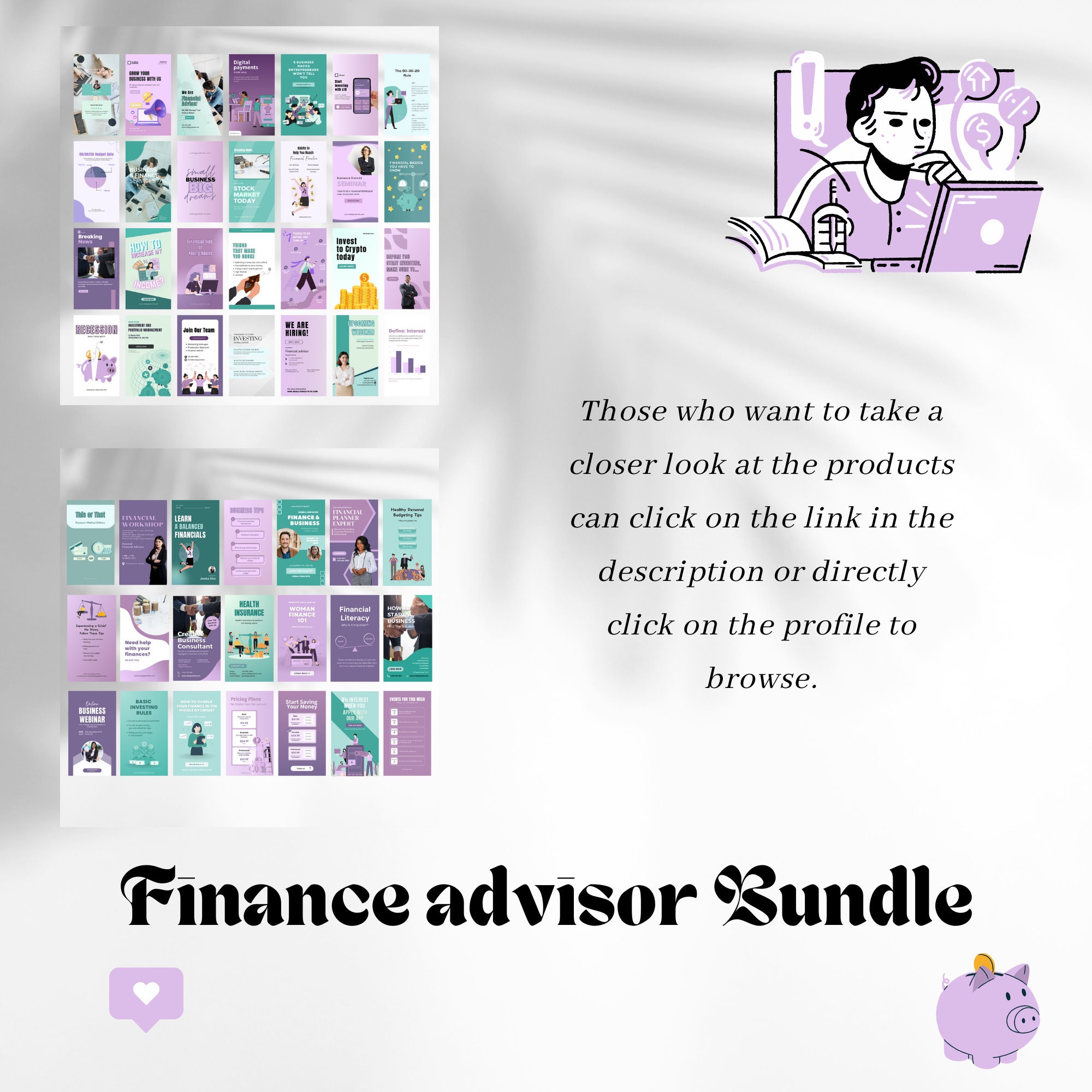 Financial Advisor Social Media Bundle Templates,financial Coach Post ...