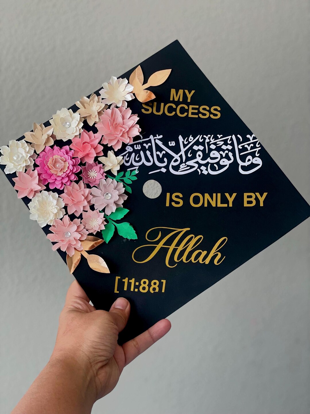 CUSTOM Grad Cap Florals / Graduation Modern Calligraphy Muslims ...