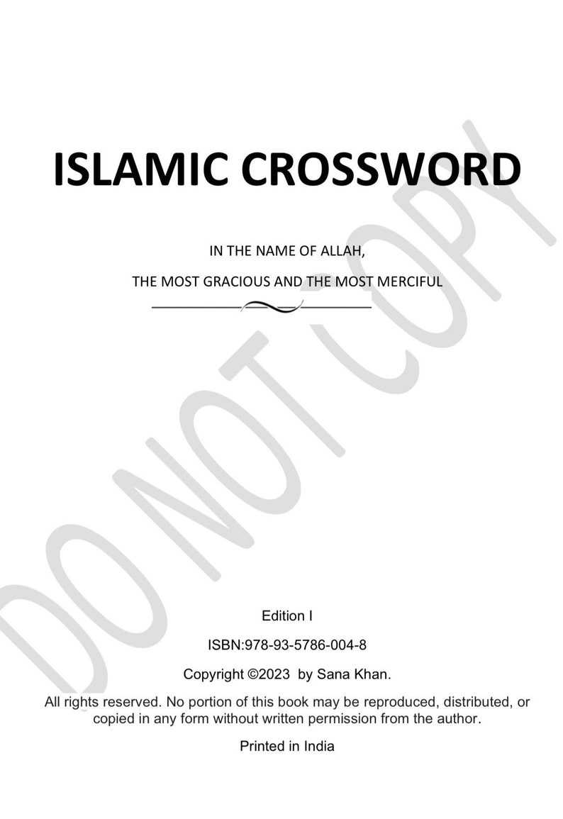 Islamic Crossword Puzzles Book/games for Muslim Kids/ Colorful - Etsy