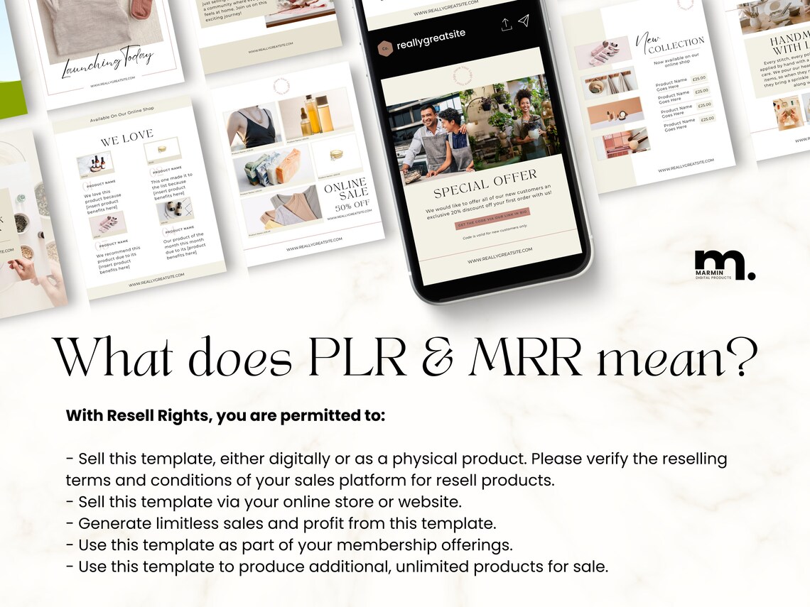 PLR Master Resell Rights 50 Product Business Instagram Canva Templates ...