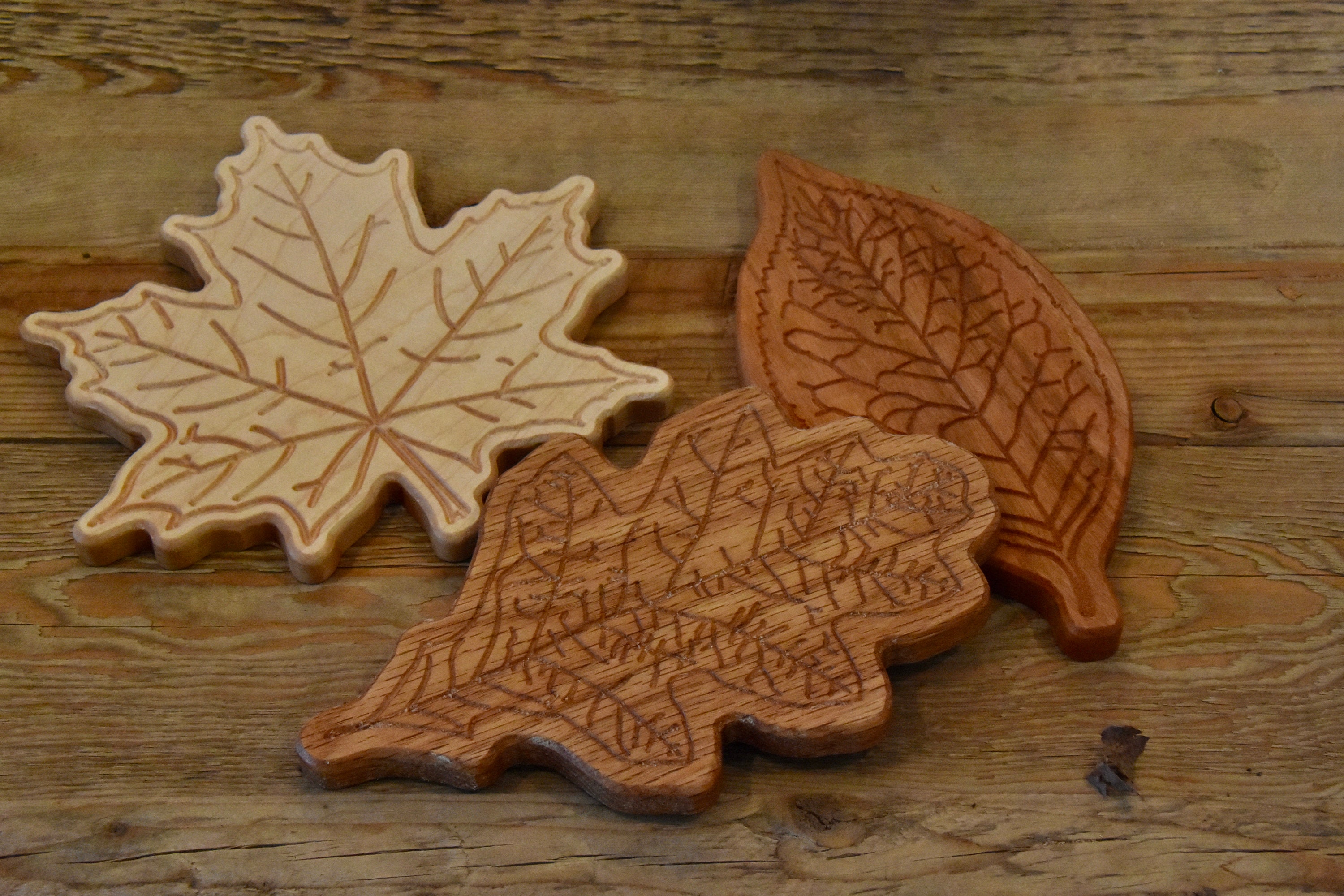 CNC Digital Files Leaf and Acorn Trivets Total 4 Items Ideal Gift for ...