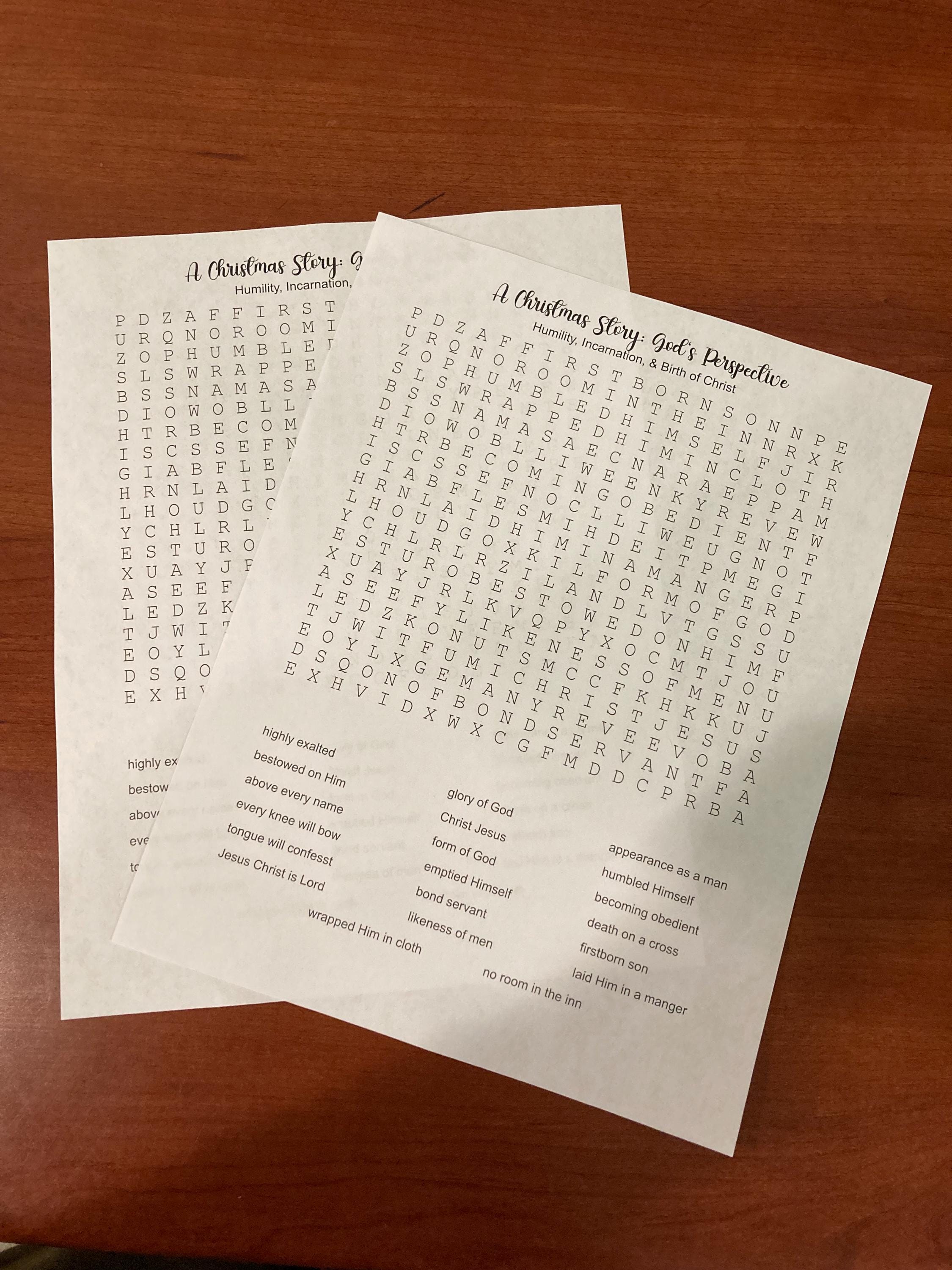 Bible Word Search Puzzle – A Christmas Story: God’s Perspective | Adult ...