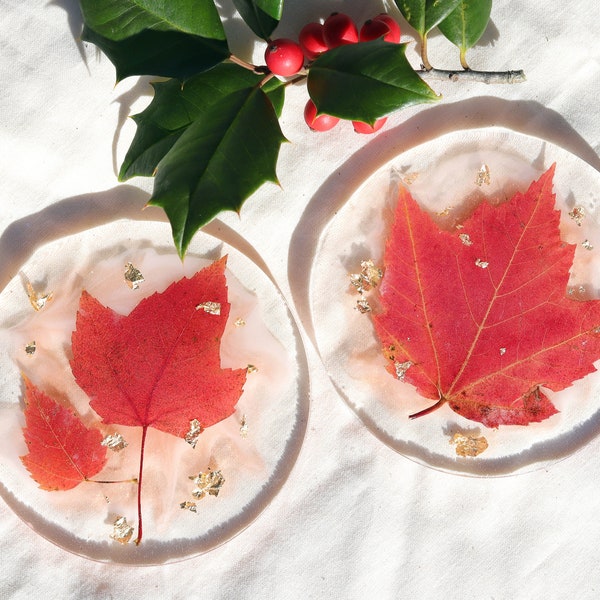 Leaf Coasters - Etsy