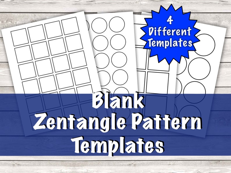 4 Printable Blank Zentangle Pattern Organizer Templates, PDF Downloads ...