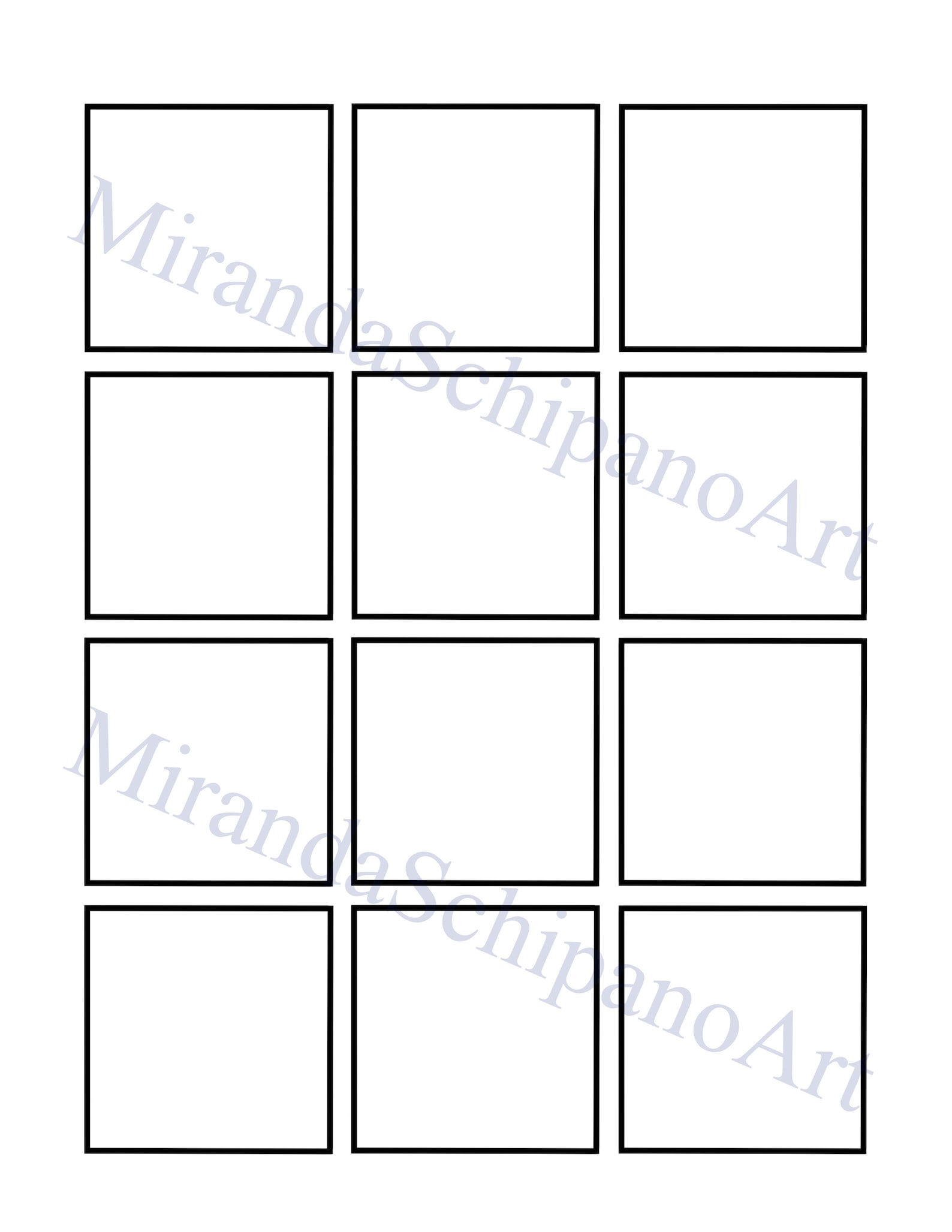 4 Printable Blank Zentangle Pattern Organizer Templates, PDF Downloads ...