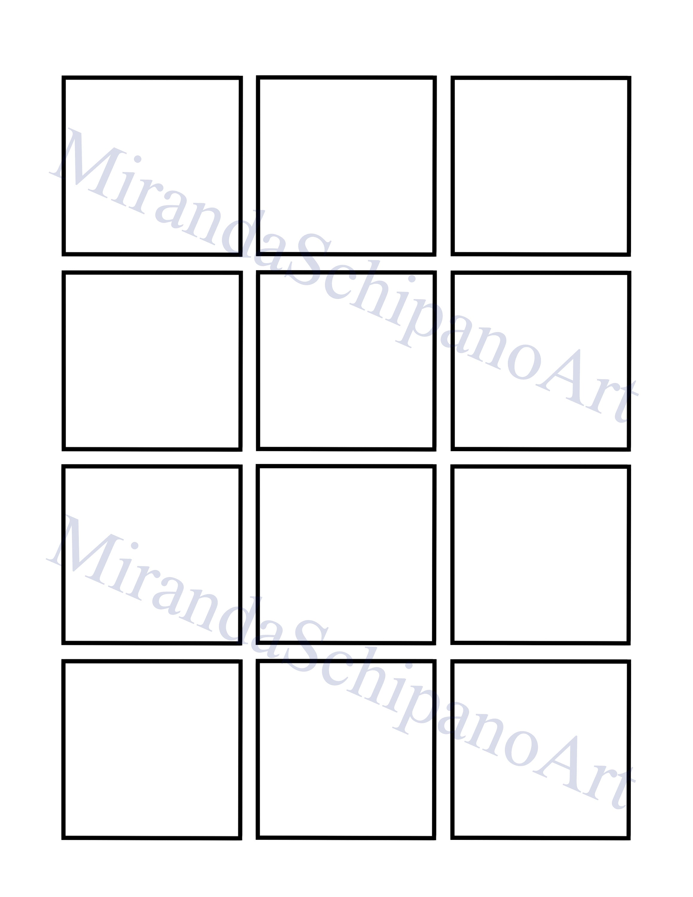 4 Printable Blank Zentangle Pattern Organizer Templates, PDF Downloads ...