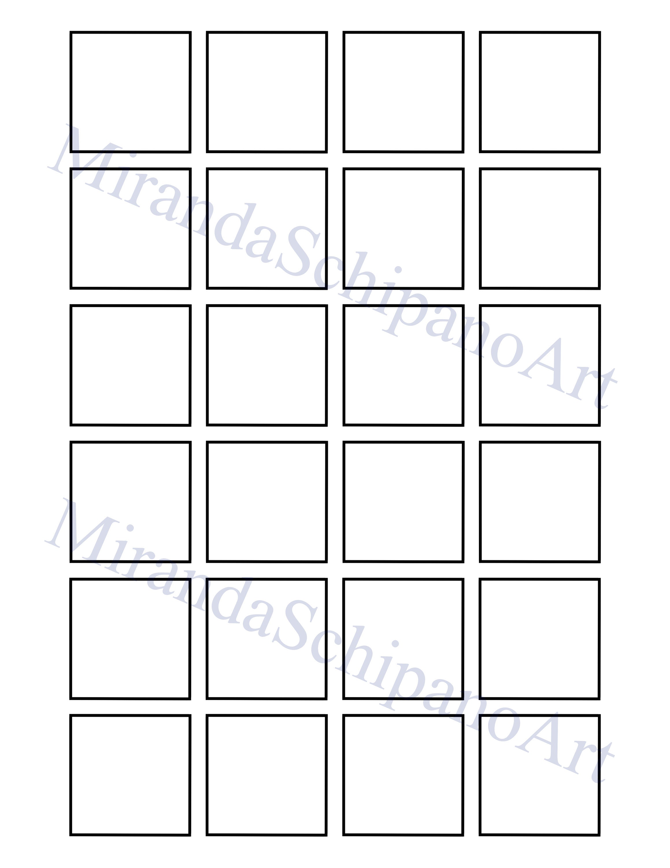 4 Printable Blank Zentangle Pattern Organizer Templates, PDF Downloads ...