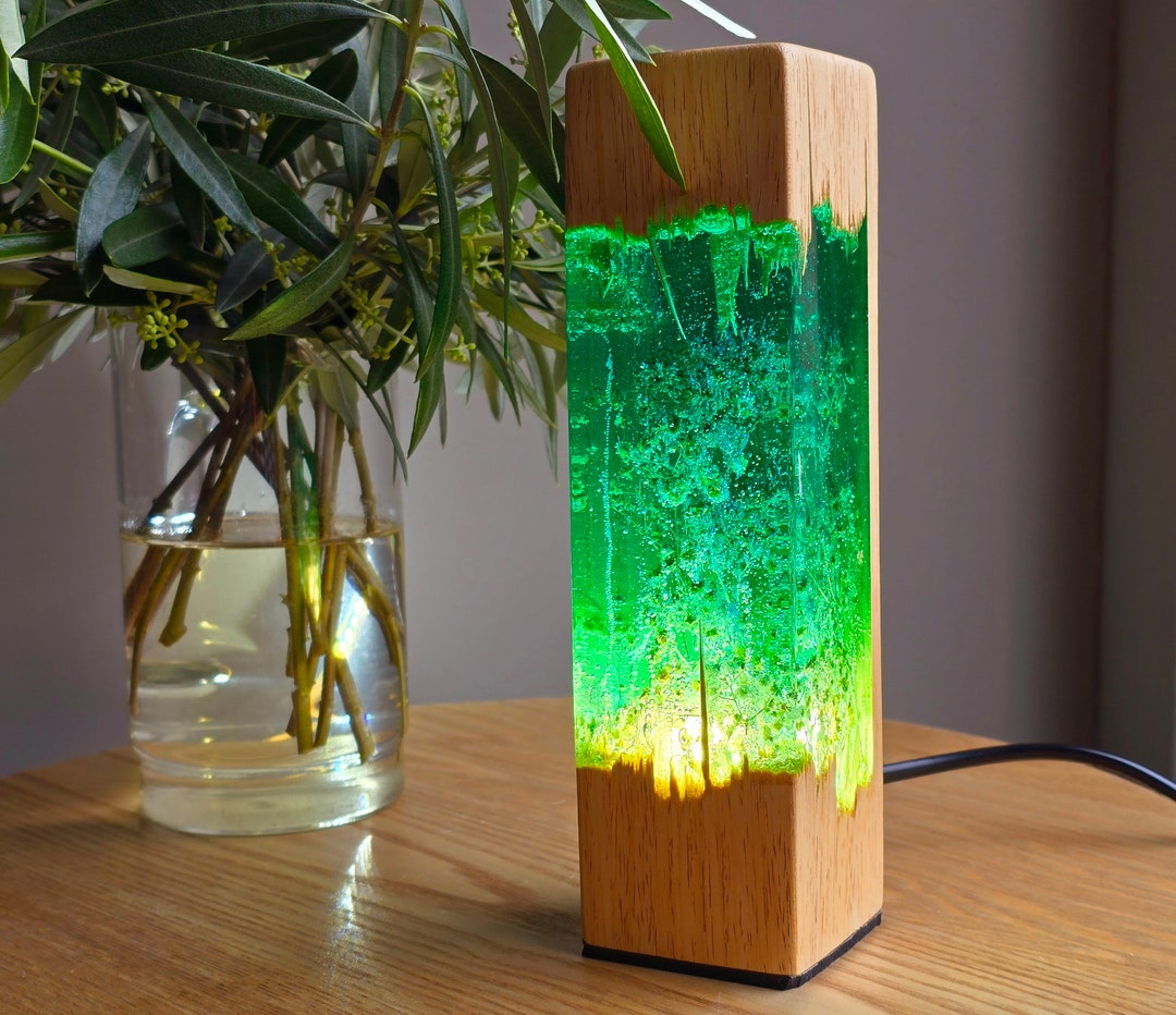 Resin Lamp, Table Lamp, Resin Night Light, Epoxy Lamp, Wood Resin Lamp ...